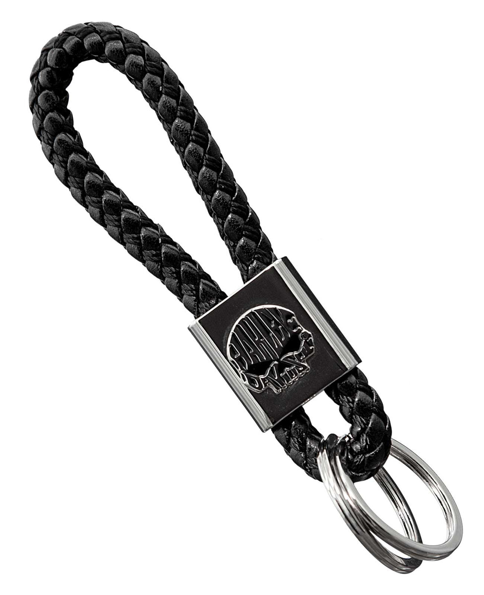 Harley-Davidson® Willie G Skull Logo Vinyl Black Braided Strap Key Cha ...